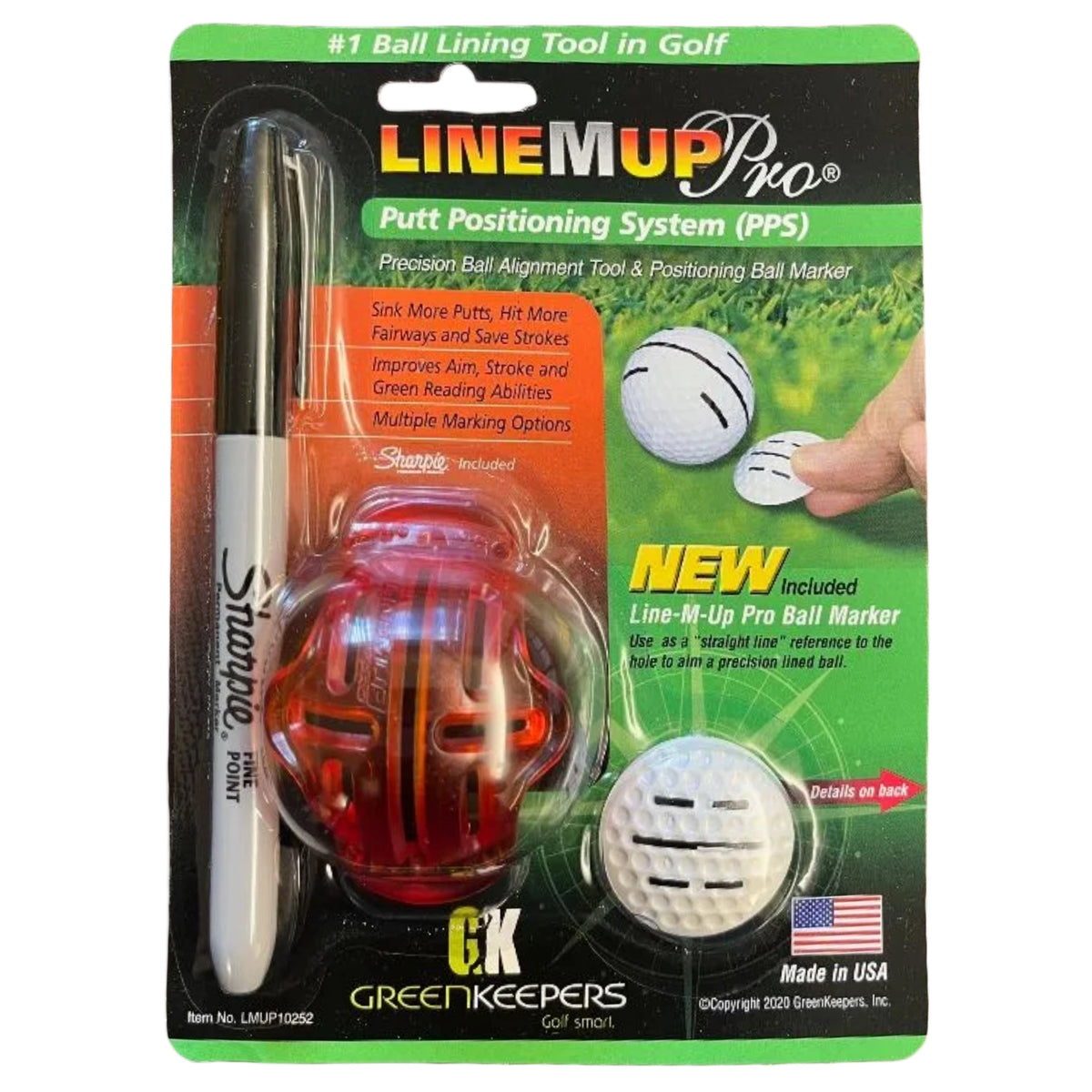 Green Keepers Line-M-Up Pro Putt Positioning System Ball Marker Set ...