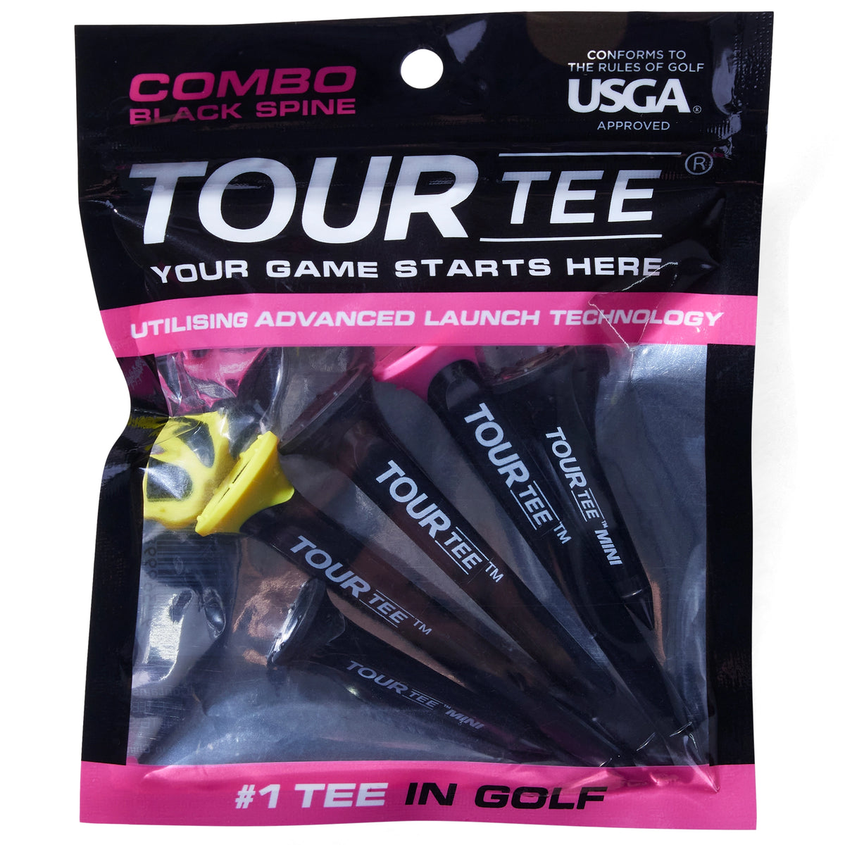 TOUR Tee Combo Pack Golf Tees Black Spine — The House of Golf
