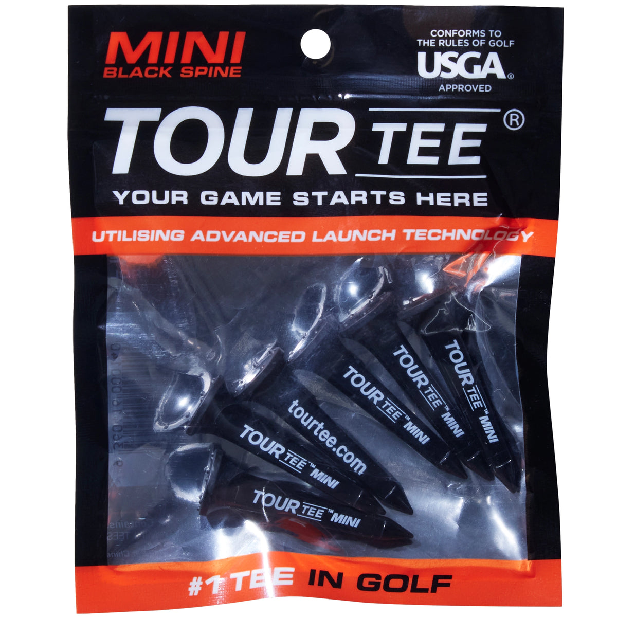 TOUR Tee Mini Black Spine Golf Tees — The House of Golf