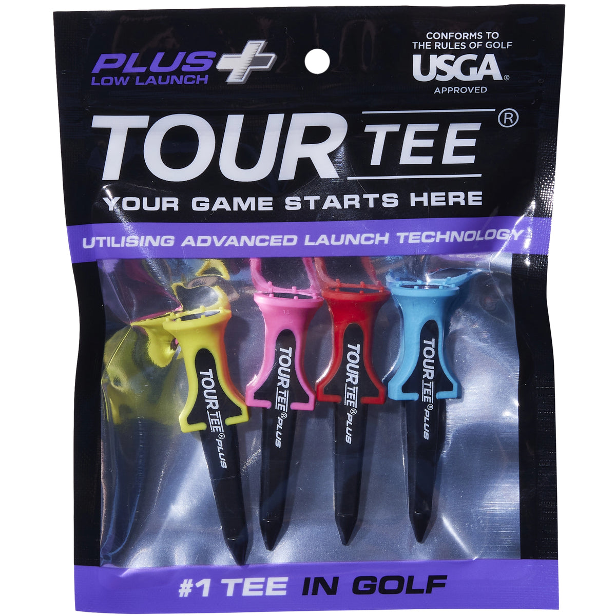 TOUR Tee Plus Low Launch Golf Tees (4 Pack) - Black Spine — The House ...